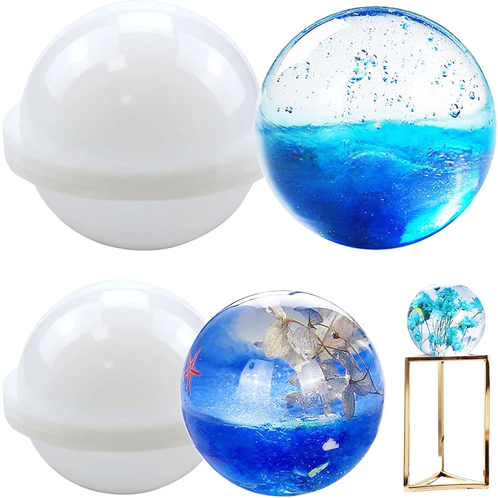 Resin Split Ball Mold Silicone Sphere Mold Epoxy Resin Mold DIY Jewelry ...