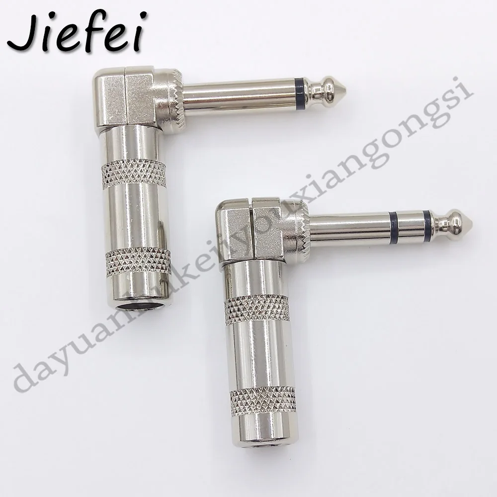 1Pcs-Brass-6-35mm-Jack-Microphone-plug-Connector-Right-Angle-Male ...