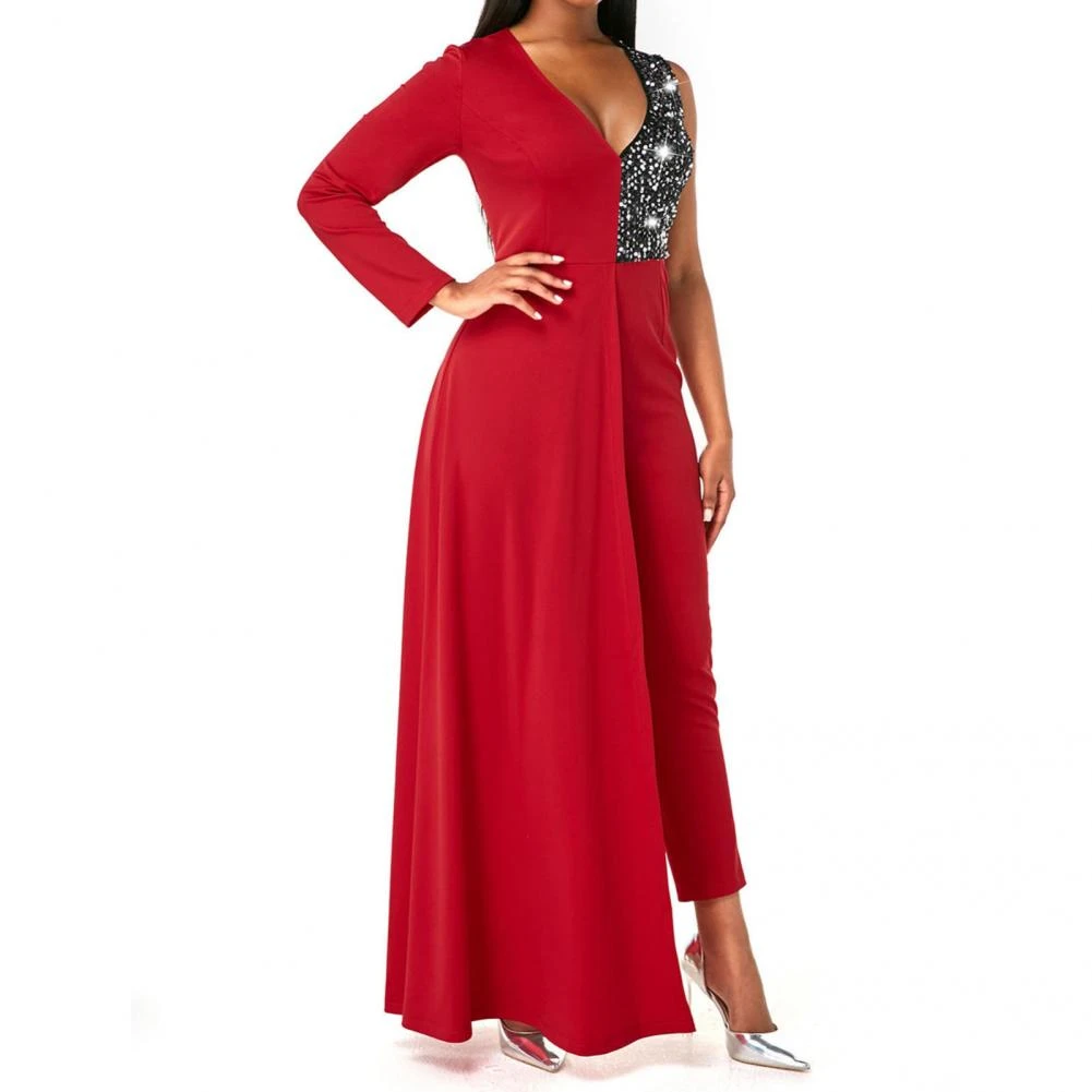 Women Jumpsuits Sequin Gorgeous Soft Sleeveless Sexy Playsuit Solid ...