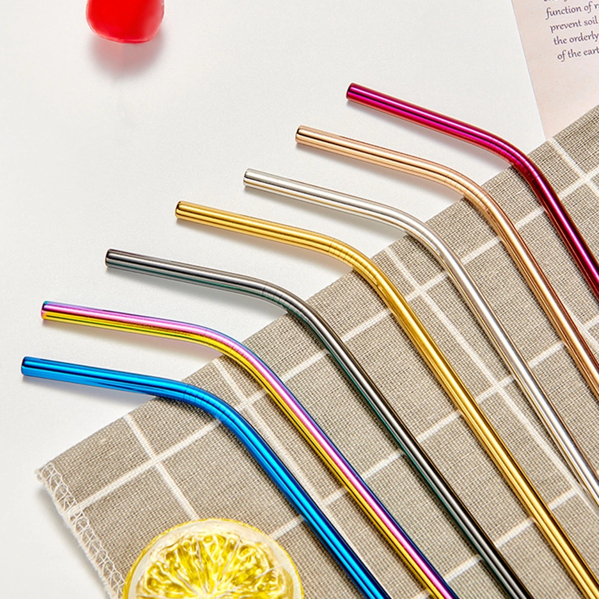 1pcs 304 Stainless Steel Straw Reusable Metal Drinking Straws with ...