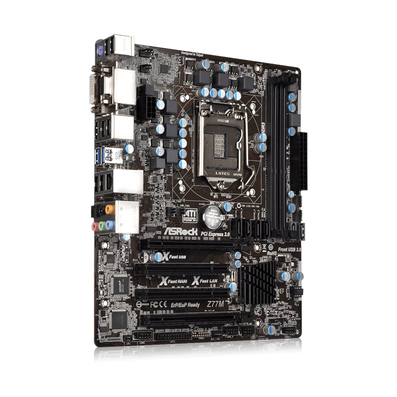 Motherboard 1155 Motherboard DDR3 For ASRock Z77M Xeon Core i3 i5 i7 Cpus Intel Z77 16GB VGA DVI ...