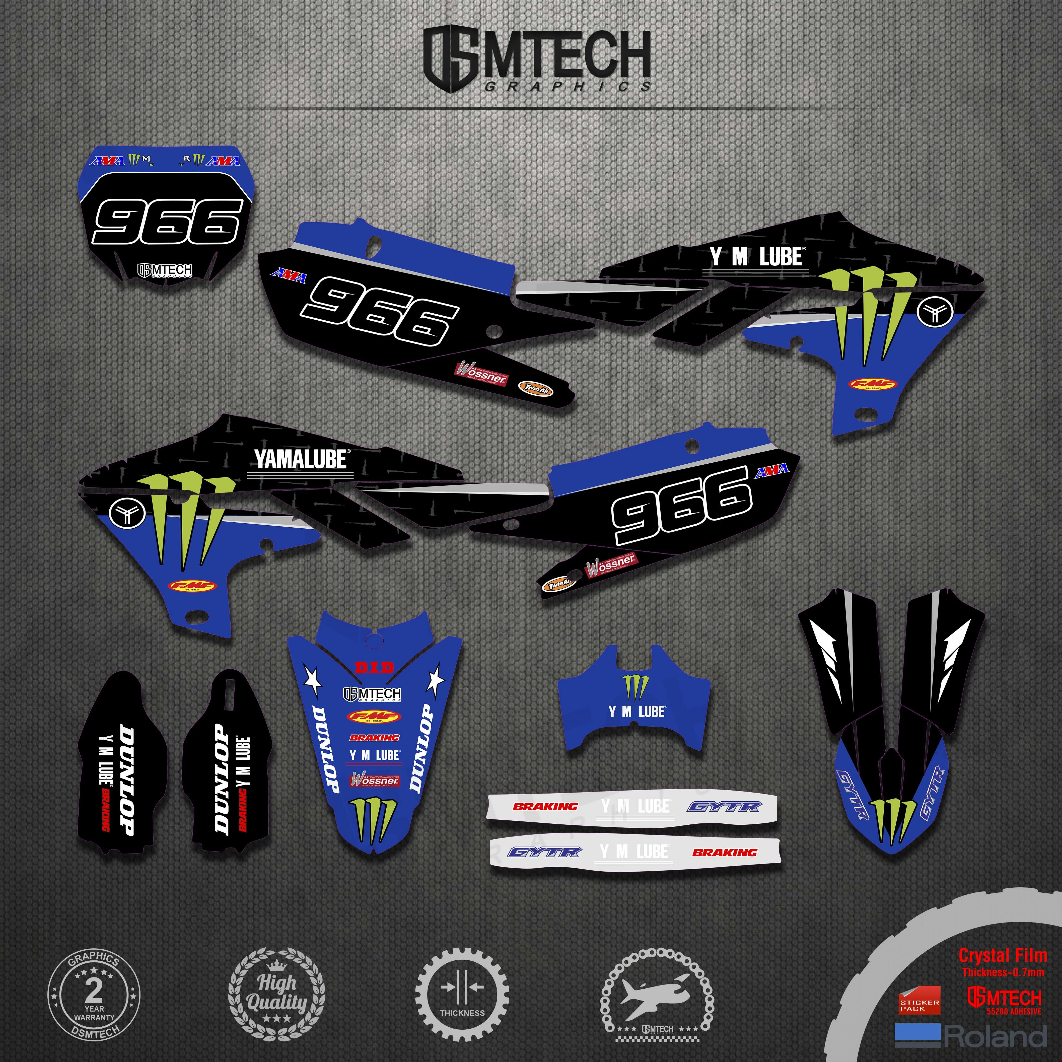 DSMTECH pegatinas de equipo de Motocross, fondos gráficos para Yamaha ...