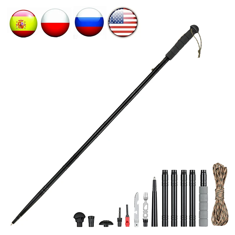 Tactical Survival Walking Stick | Multifunction Hiking Pole | Alloy ...