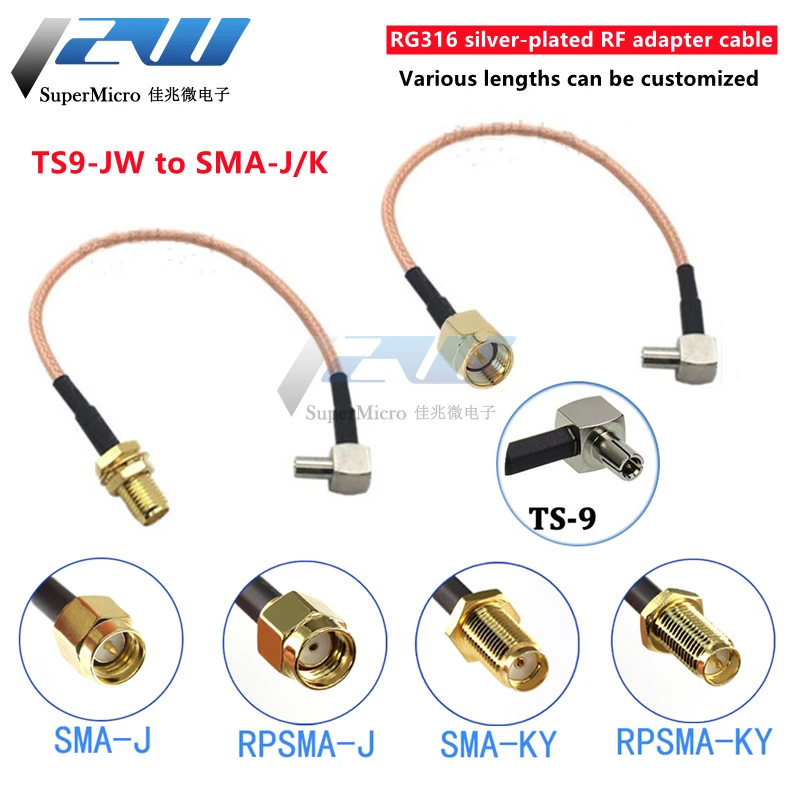 Connector Ts9 Male Sma Female Adapter Cable | Female Female Coaxial ...