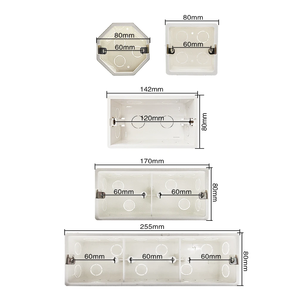 Ubaro Wall Socket Light Switch Installation Concealed Box Pc Plastic ...