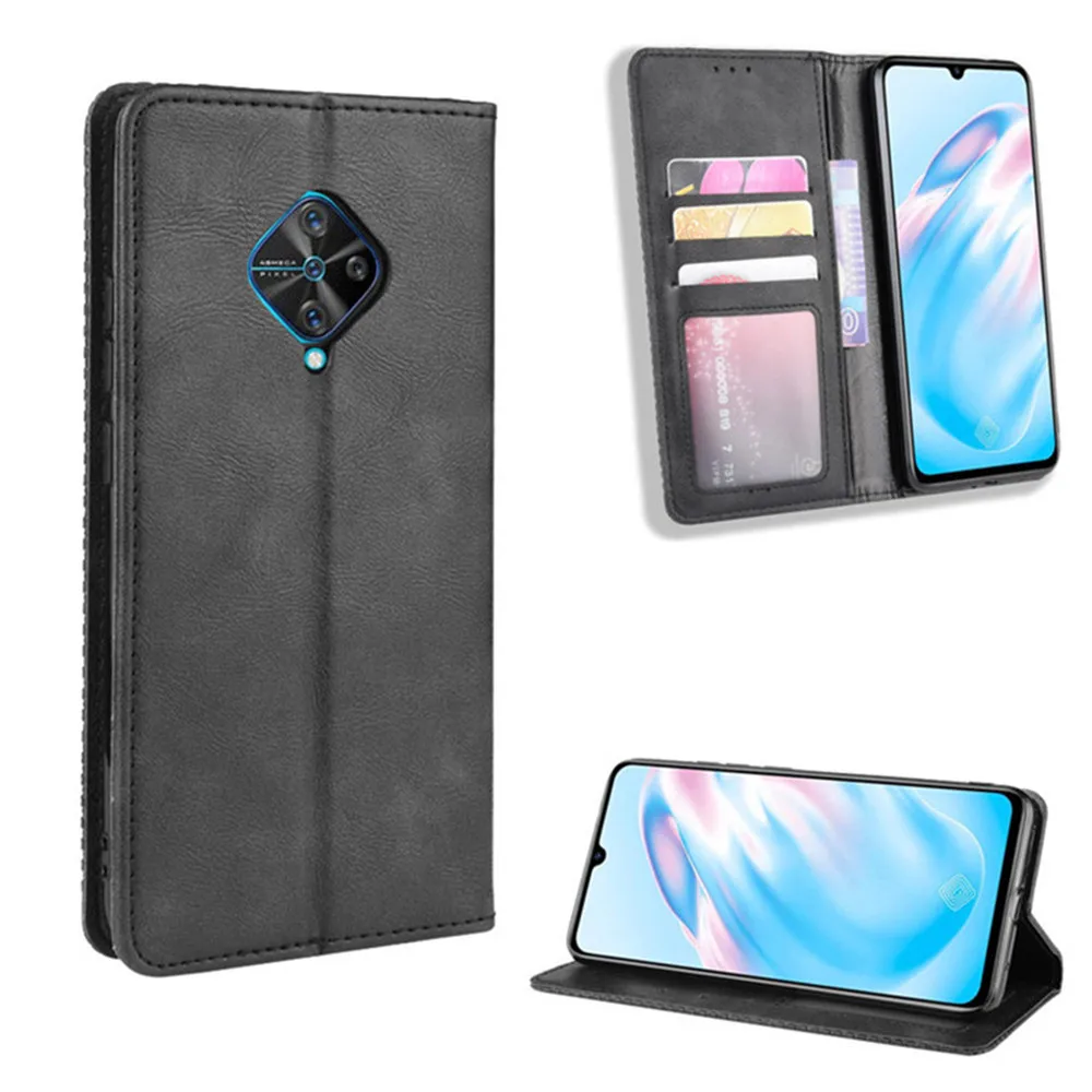 For Vivo V17 Case For Vivo S1 Pro Luxury Flip PU Leather Wallet ...