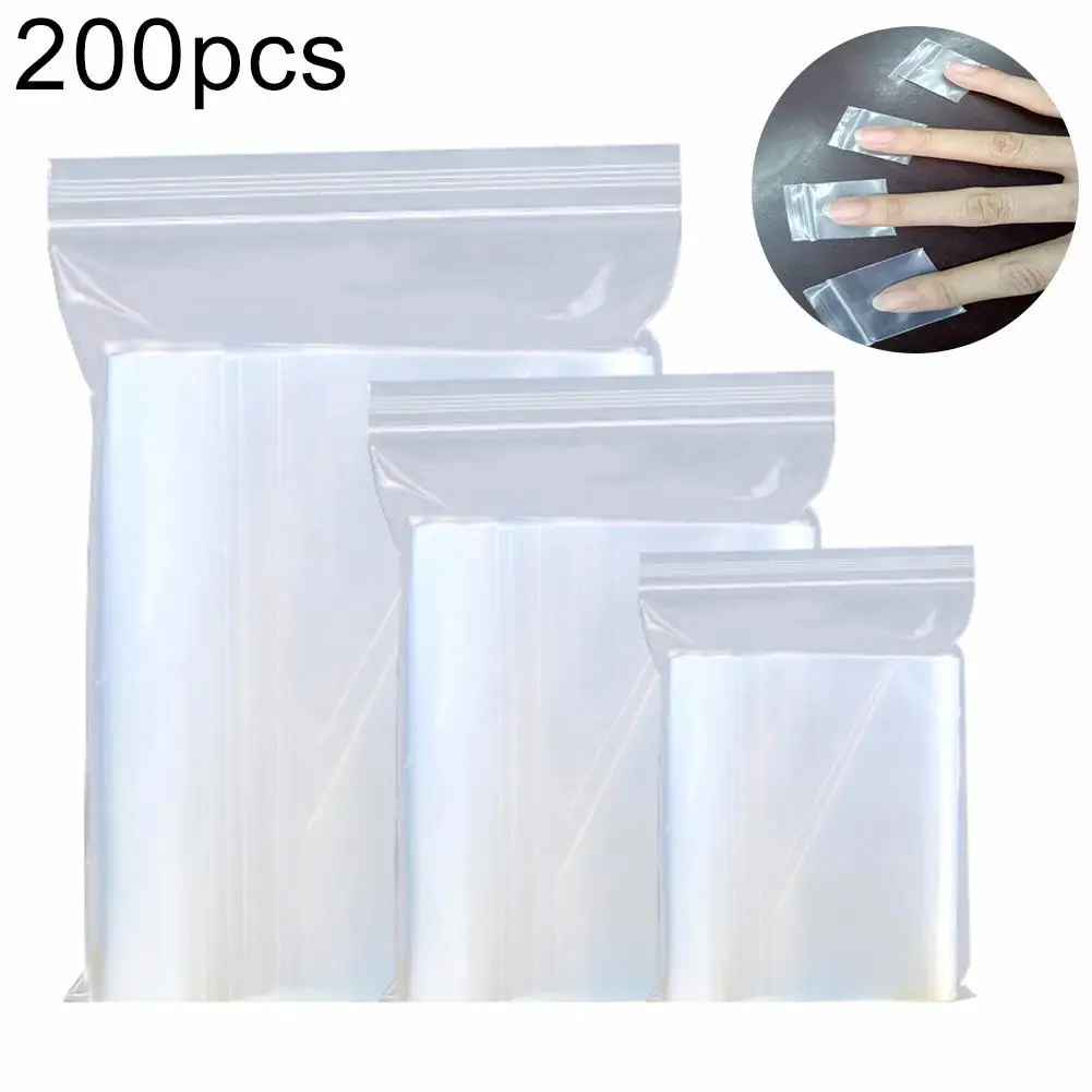 200Pcs-Zip-Lock-Plastic-Bags-Transparent-Packaging-Poly-Ziplock-Bag ...