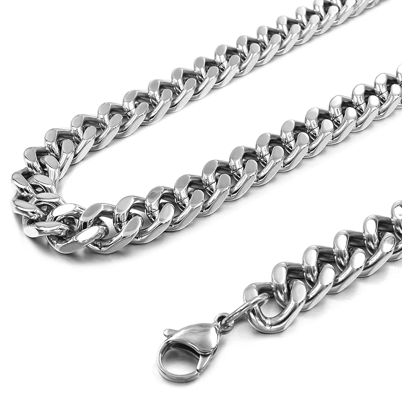 GOKADIMA 55 cm, 12mm, HERREN 316L Edelstahl Curb Kubanischen Kette Halskette Hip Hop Schmuck ...
