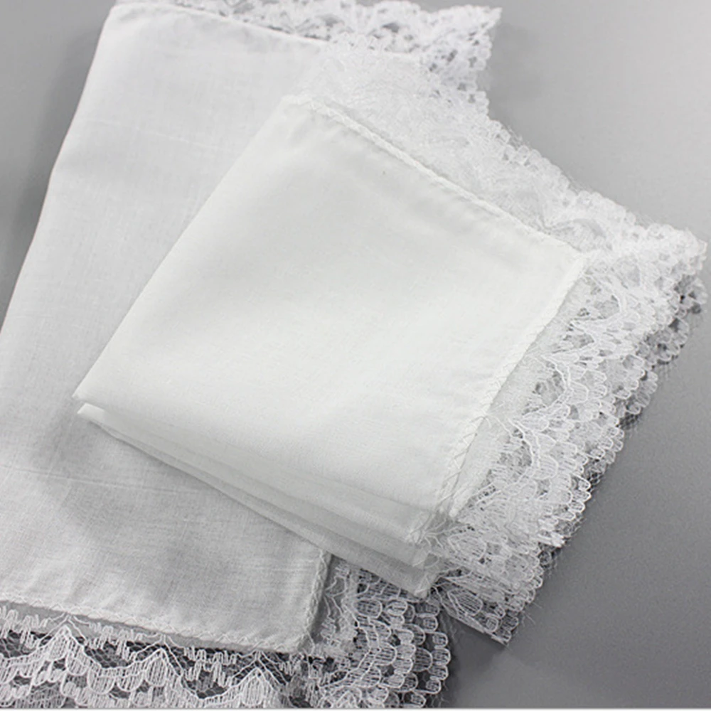 12Pcs Pure White Hankerchiefs 100% Cotton Handkerchiefs Women Men 25cm ...