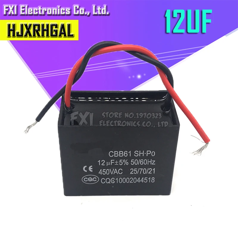 2pcs CBB61 12uf starting capacitance AC Fan Capacitor 450V CBB Motor ...
