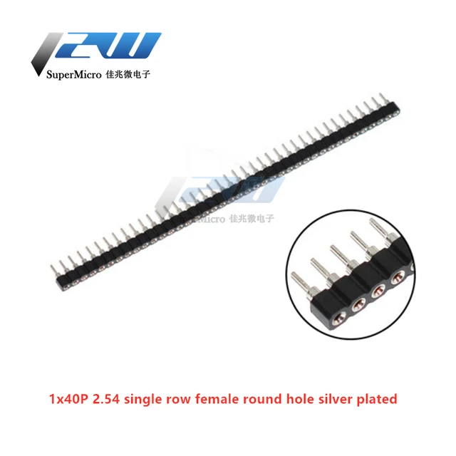 5 Pcs Round Hole Pin Header 2.0MM/2.54MM Pitch Row Female/Male, Single ...