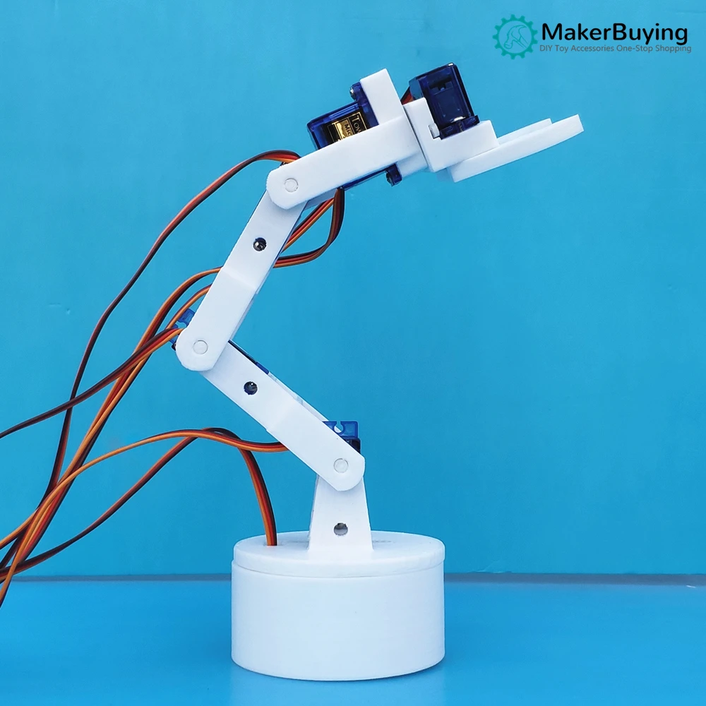 Six degrees of freedom 3D printing white six axis robotic arm DIY robot ...