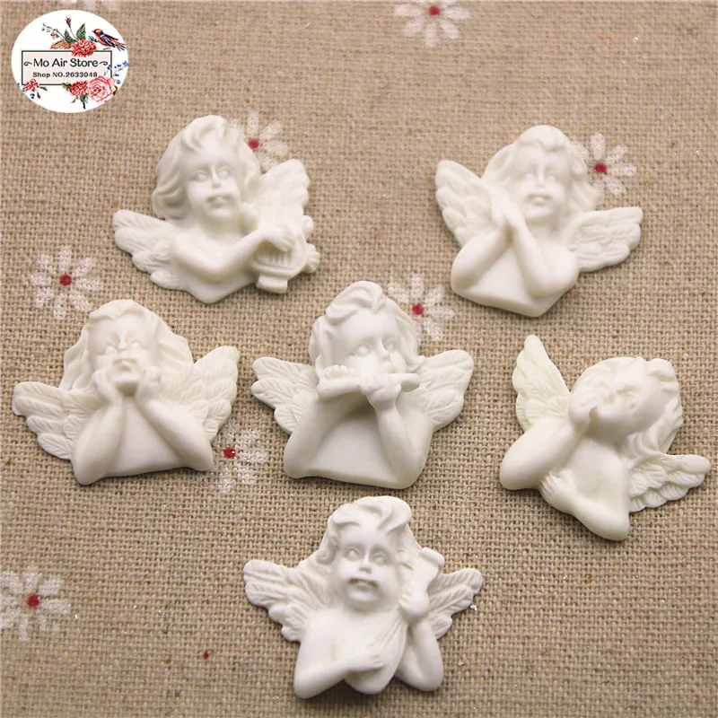 Angel Miniature Resin Crafts | White Resin Cabochon Angels | Angel ...