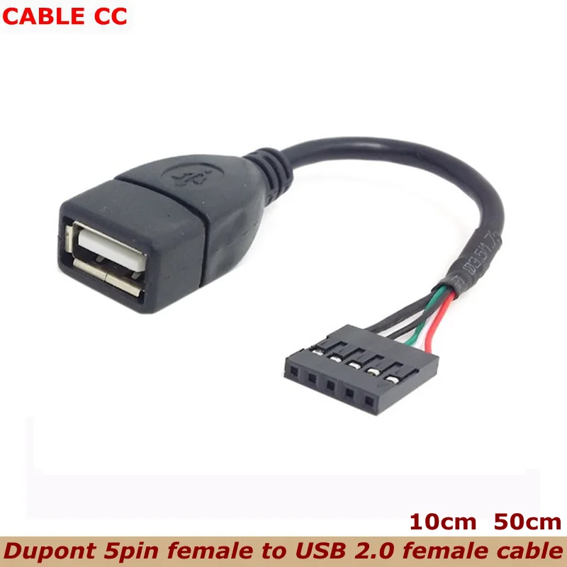 USB-2-0-Female-to-5Pin-Female-USB-Connector-PCB-Motherboard-Cable-USB ...