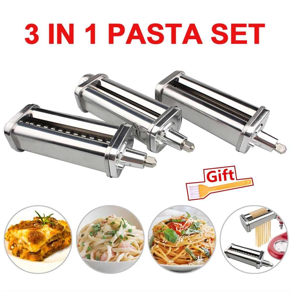 3 개대 파스타 롤러 And 커터 첨부 3에서 1 Kitchenaid 스탠드 믹서 스테인리스 국수 파스타 메이커실외용 난로