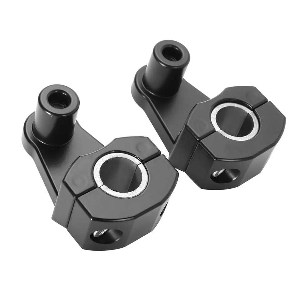 2PCs Universal Motorcycle HandleBar Front Handle Fat Bar Mount Clamps Riser Anodized Finish ...