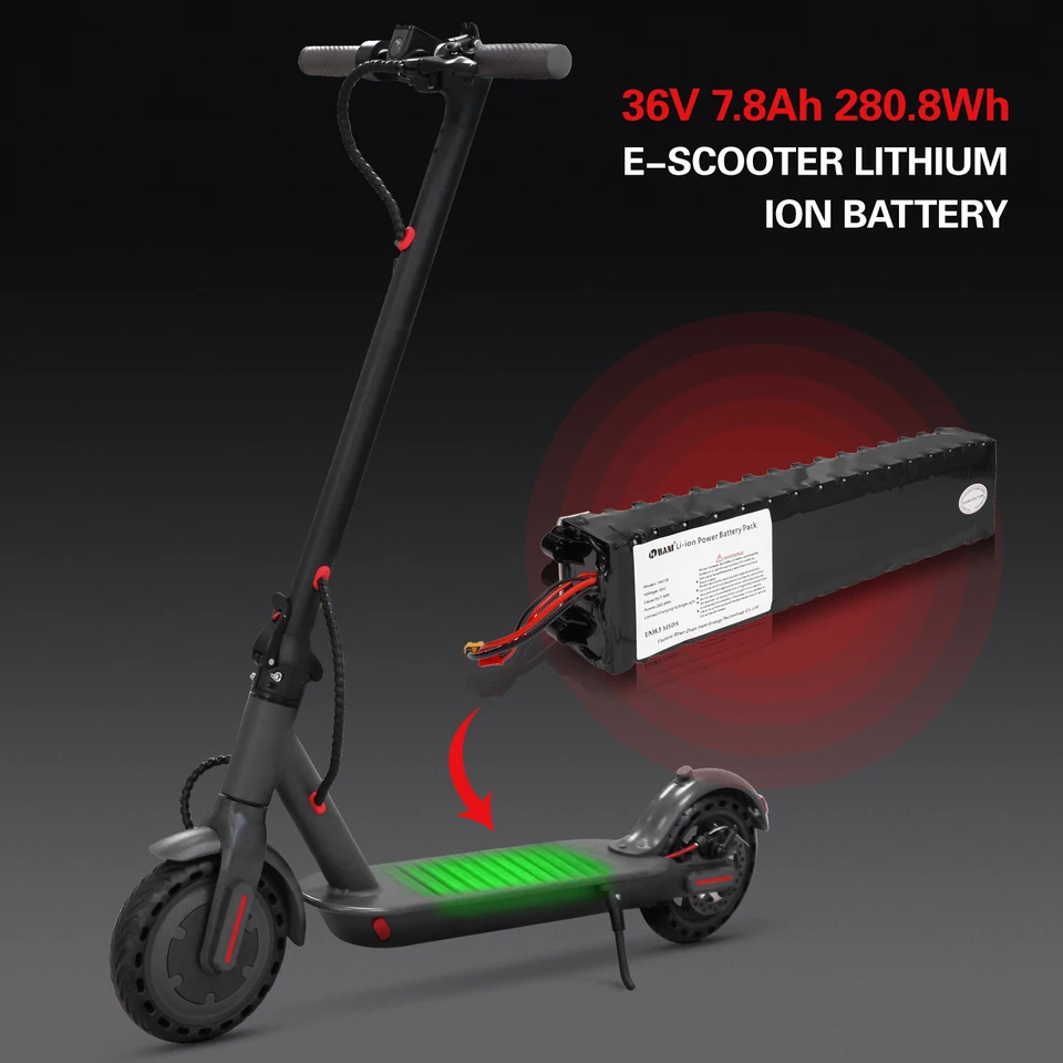 E Scooter Batterie E-scooter Lithium Akku 36V 7,8Ah Elektro-Roller ...