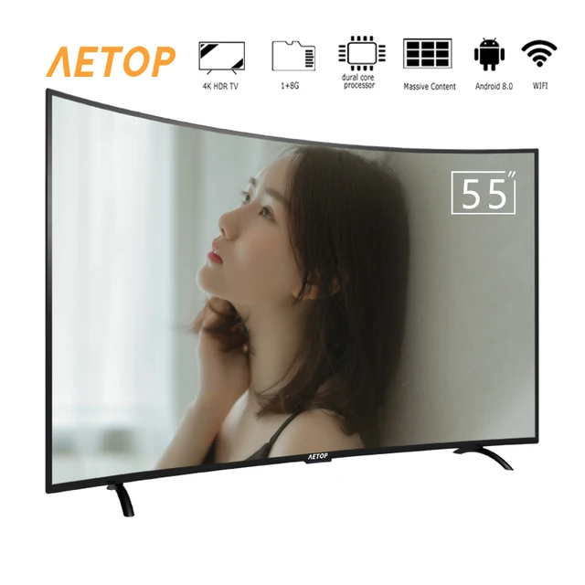 free shipping – bluetooth led curved screen tv 4k HD 55 inch television ...