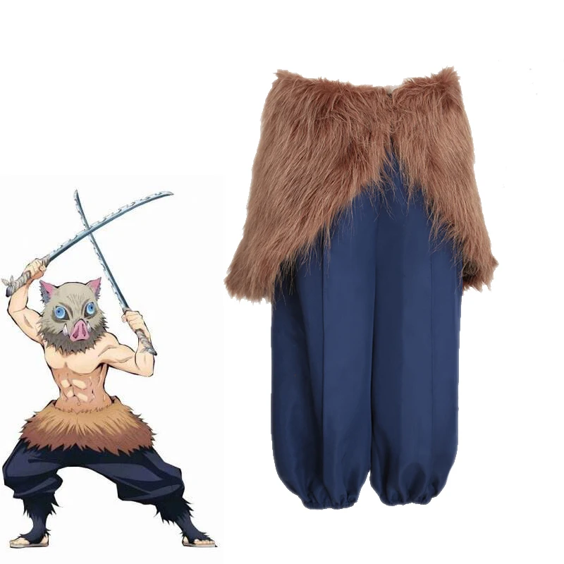 Anime Demon Slayer Hashibira Inosuke Cosplay Costume And Head Mask ...