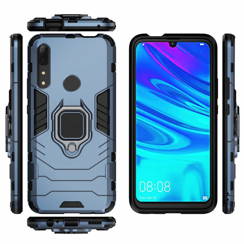 Shockproof Armor Phone Case For Huawei P Smart Z Case Ring Holder Stand ...