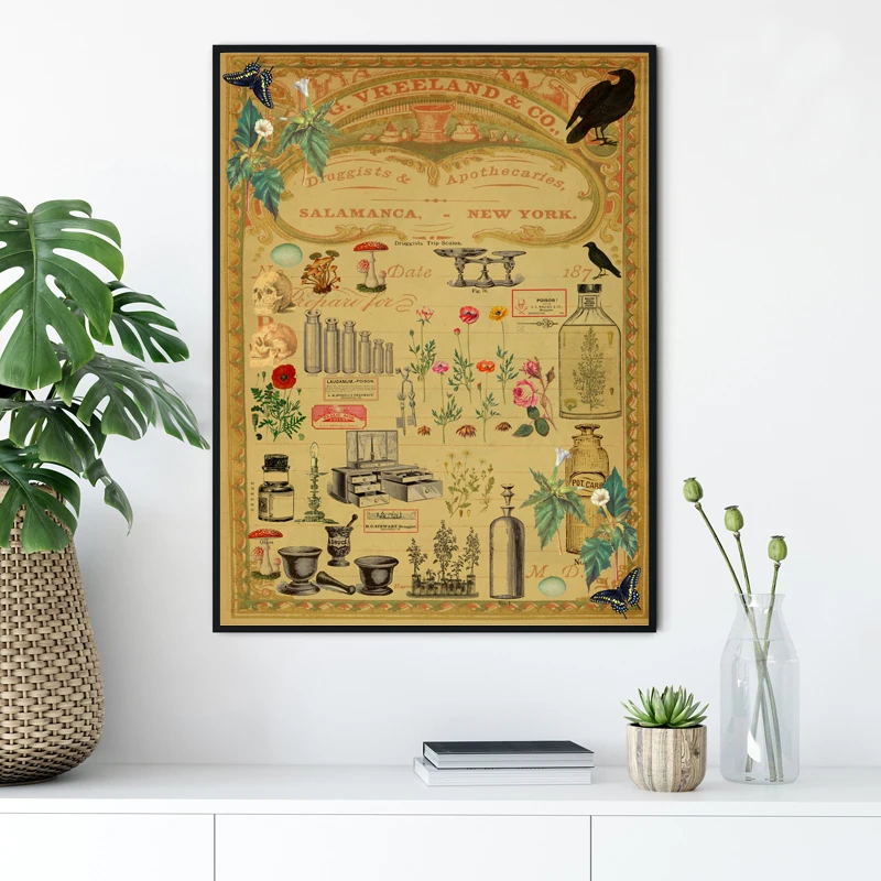Victorian Apothecary Vintage Poster Canvas Painting Medicines and ...
