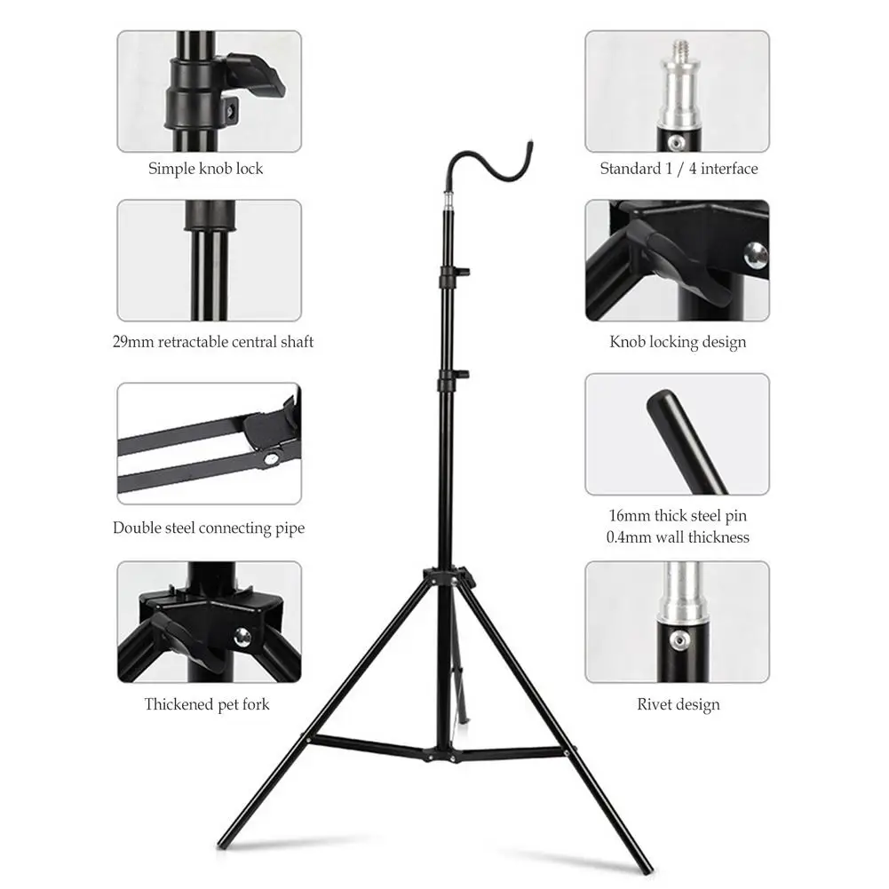 2m Light Stand folding Adjustable 4 Section Lightweight AluminiumTripod ...