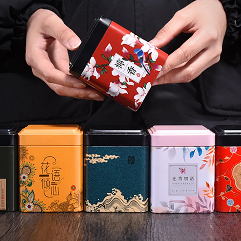 Mini Square Jar Tea Tinplate Box Creative Universal Cans Small Tea Cans ...