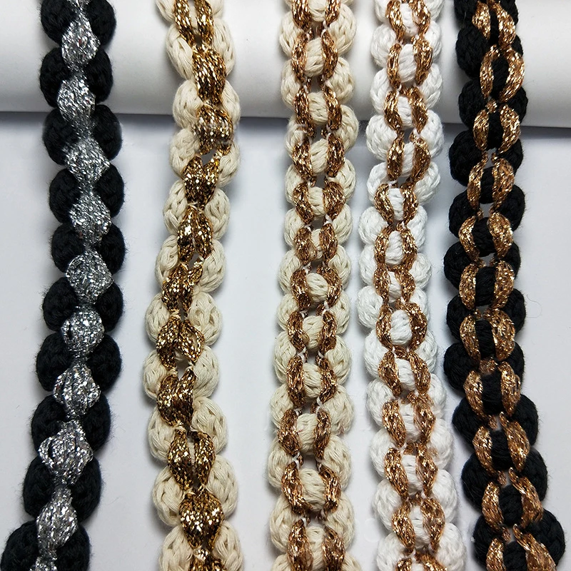 5yards-20mm-Wool-Gold-Silver-Thread-Weaving-Ribbon-for-Diy-Craft ...