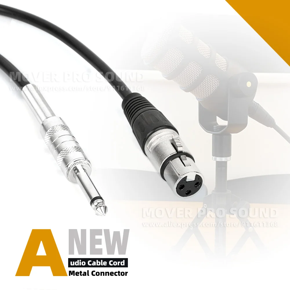 Xlr Female To 6.3 Mm Jack Ts Mono Microphone Cord For Rode Podmic Pod ...