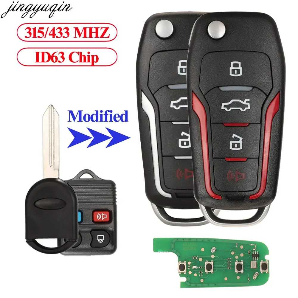 Jingyuqin-Remote-Control-Car-Key-315-433MHZ-ID63-For-Ford-Crown-Focus ...