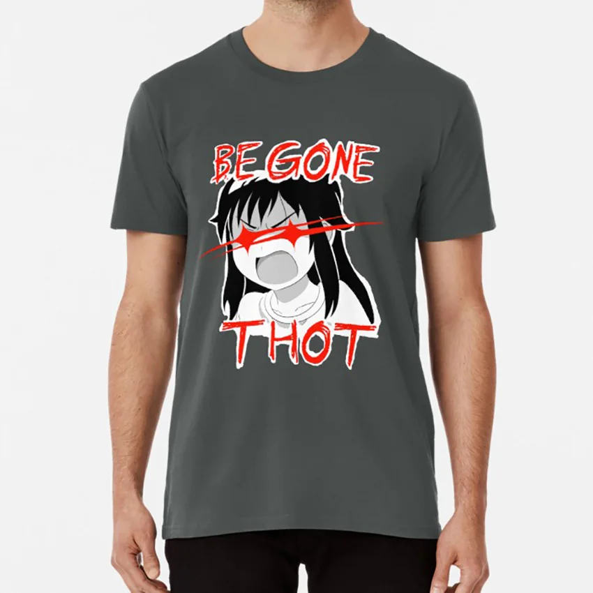 Begone Thot 티셔츠 기반 이무토 Begone Gone Thot Meme 빨간 눈 애니메이션 소리|티셔츠| - AliExpress