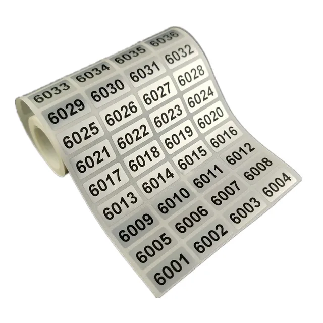 Consecutive, Sequential Number Sequence Labels, Numbering Stickers 001-10000 choose
