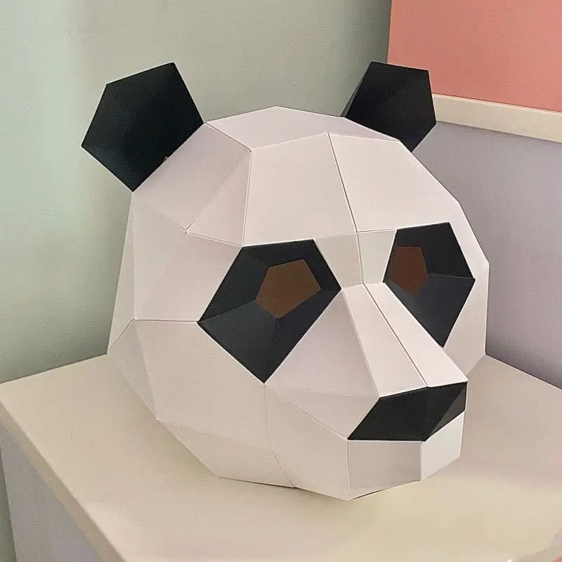 3d papercraft modelo de papel cosplay máscara animal dos desenhos ...