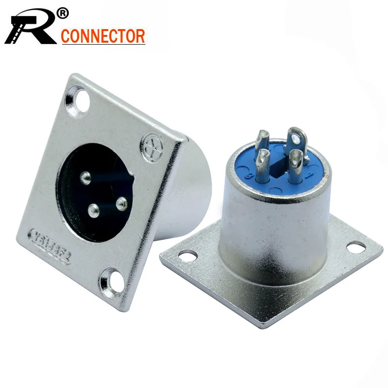 100pcs/lot XLR Connector 3 Pin XLR Panel Mount Nickel Plated XLR ...