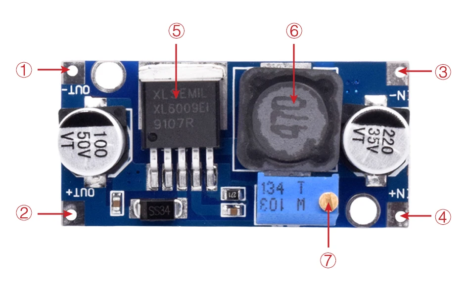 Composants électroniques Convertisseur DC DC Buck Boost step up 4A XL6009 augmentation tension ...
