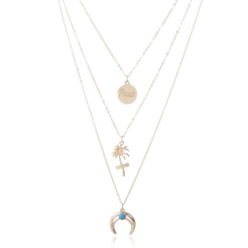 COLLAR COLGANTE de letra inglesa de árbol de la fortuna de la luna de ...