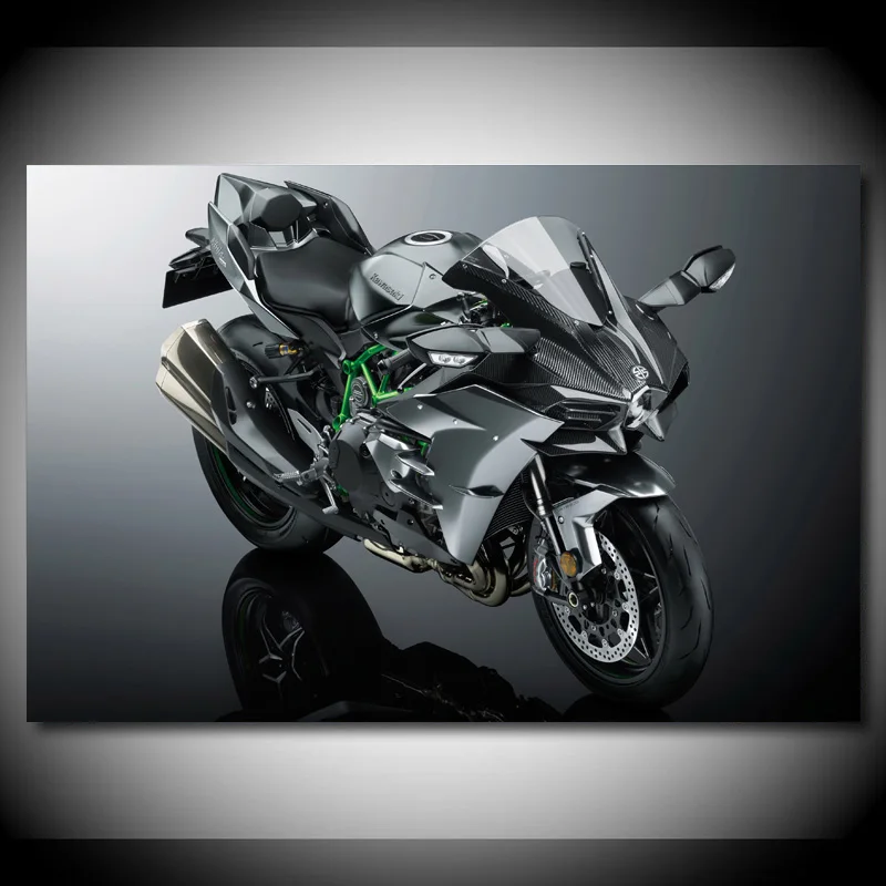 Superbike Posters Kawasakis ninja H2 Motorcycle Wall Art Picture Prints ...