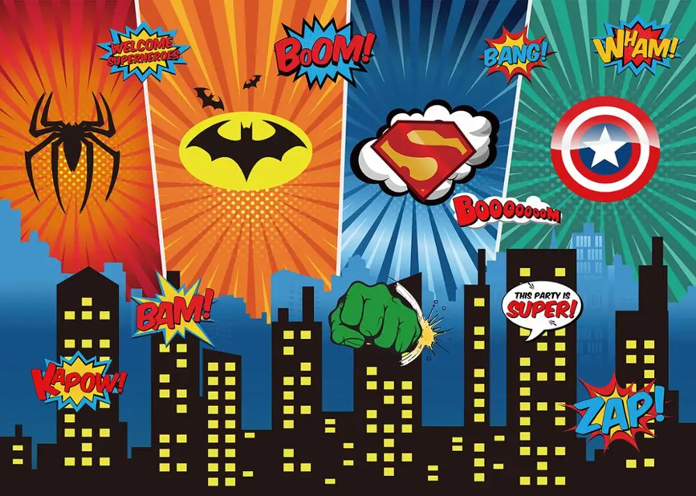 Superhero Backdrop Printable