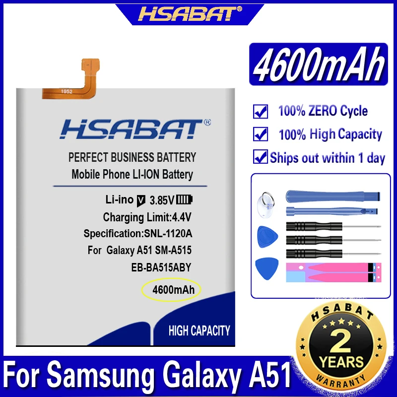 Hsabat Eb-ba515aby 4600mah Top Capacity Battery For Samsung Galaxy A51 ...