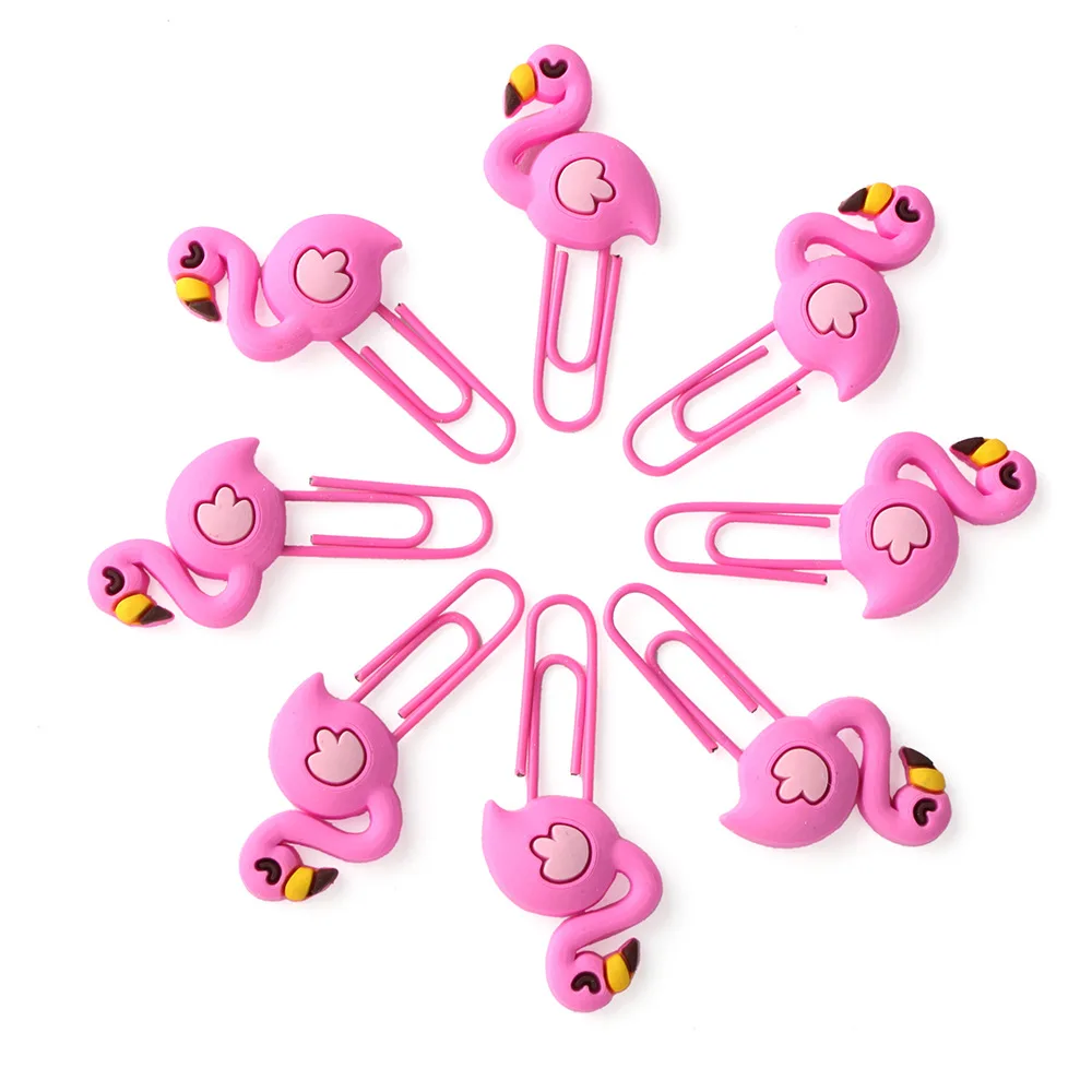 Flamingo paper clips 8pcs pink cute Al sold out.