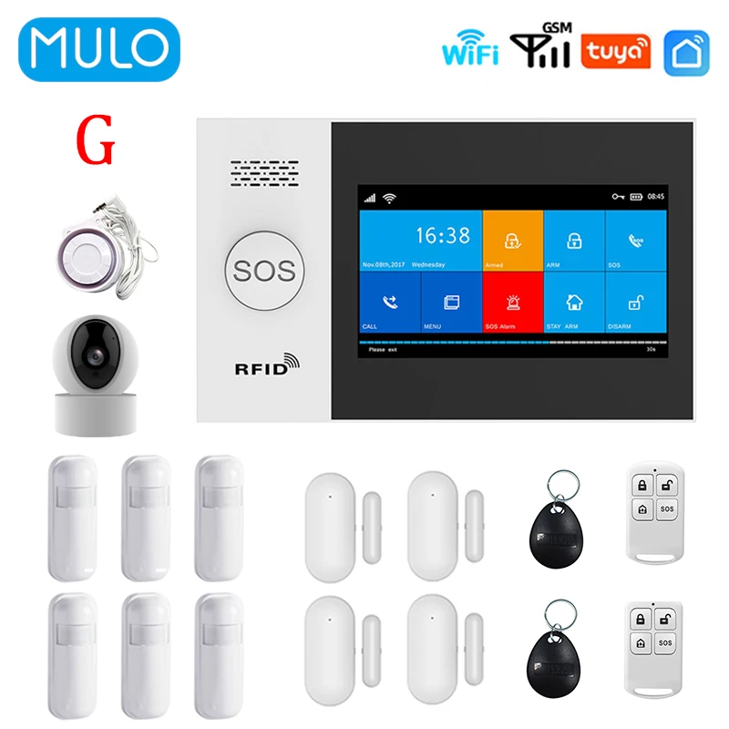 MULO-Wireless-WIFI-GSM-Home-Security-Alarm-System-For-Tuya-Smart-Life ...