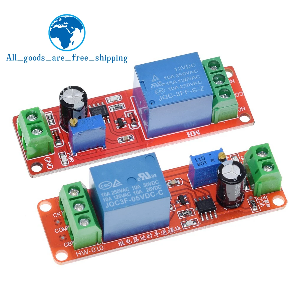NE555 Timer Switch Adjustable Module Time delay relay Module DC 5V / 12V Delay Connect ...