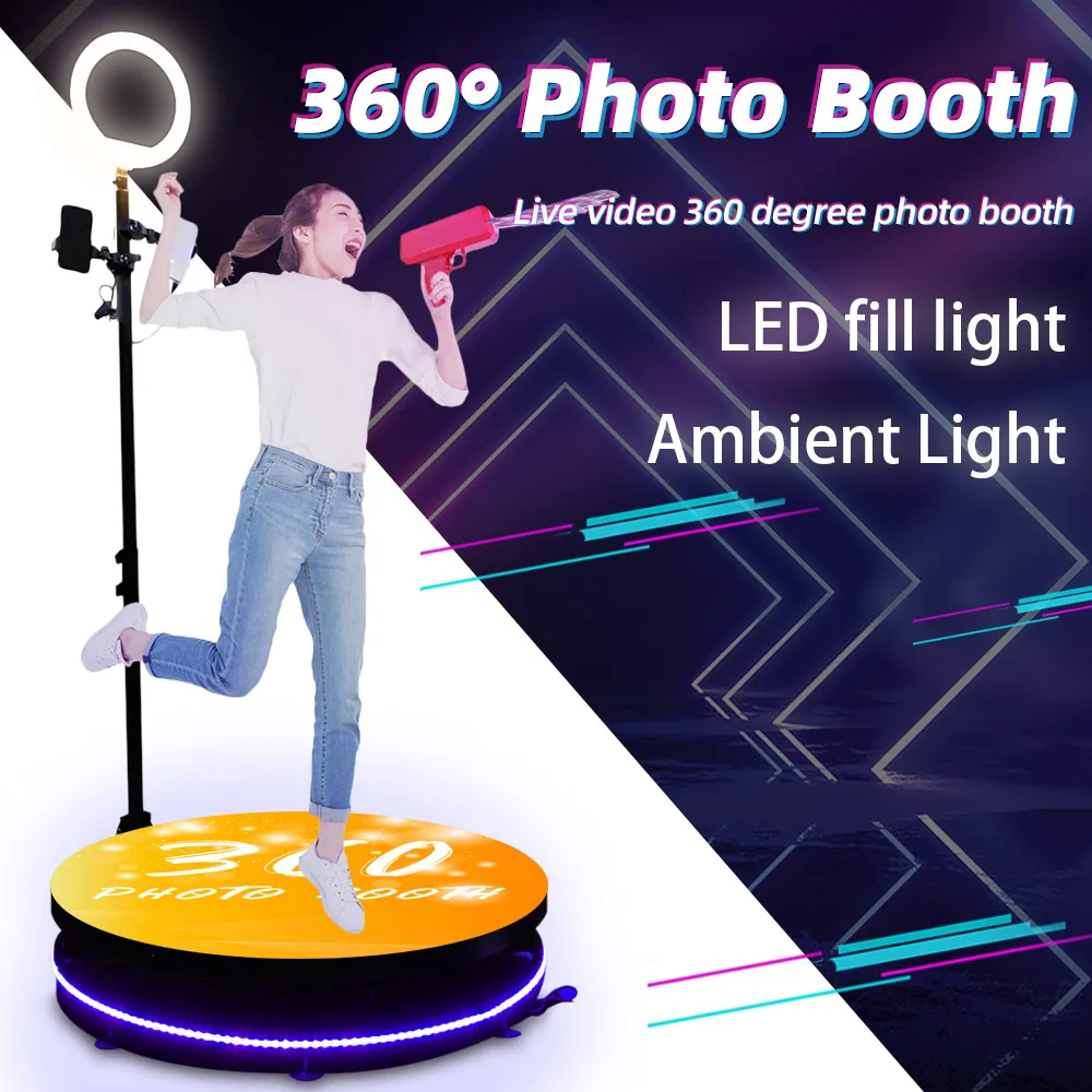 360 Photo Booth Machine Slow Motion Rotating Portable Selfie Platform ...