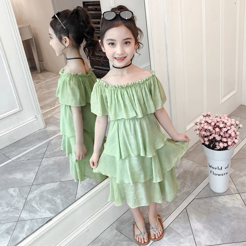 Girl Bare Shoulder Dress