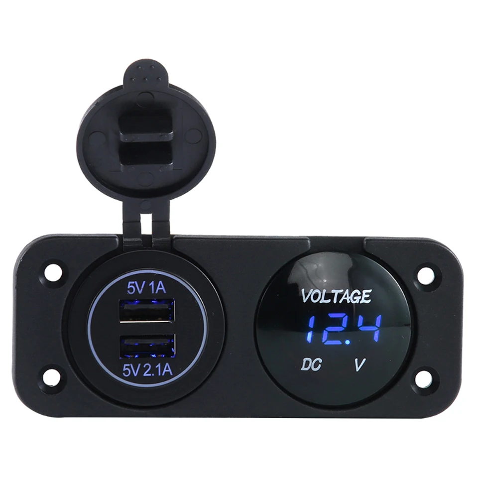Digital-Voltmeter-Dual-USB-Car-Charger-Accessories-Port-12V-Outlet ...