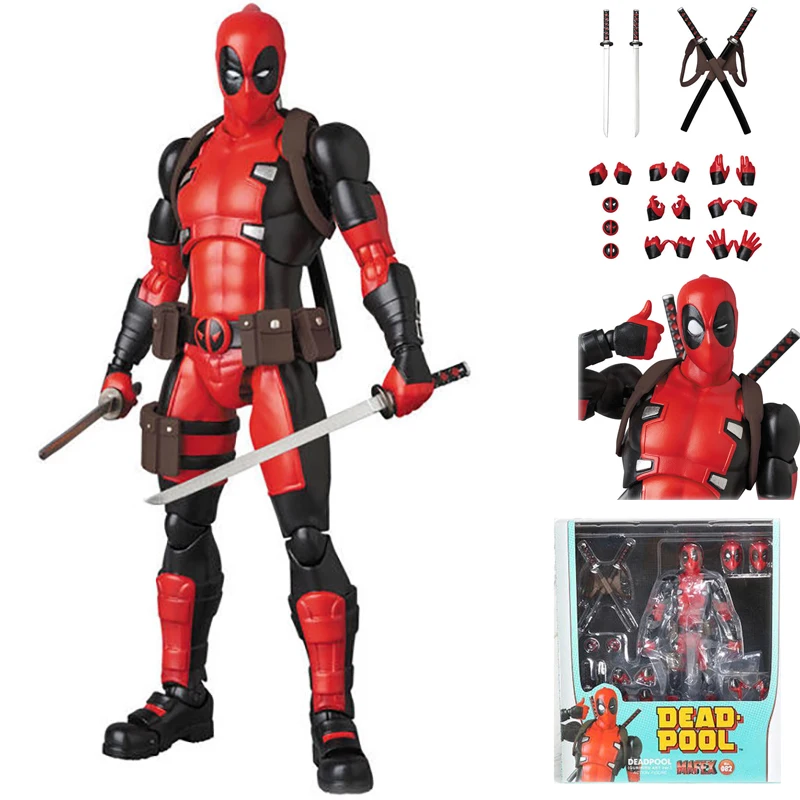 Deadpool Figure Mafex 082 Change Head Deadpool PVC Action Figure Toy ...