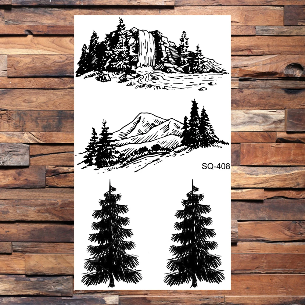 Pine Tree Silhouette Tattoo