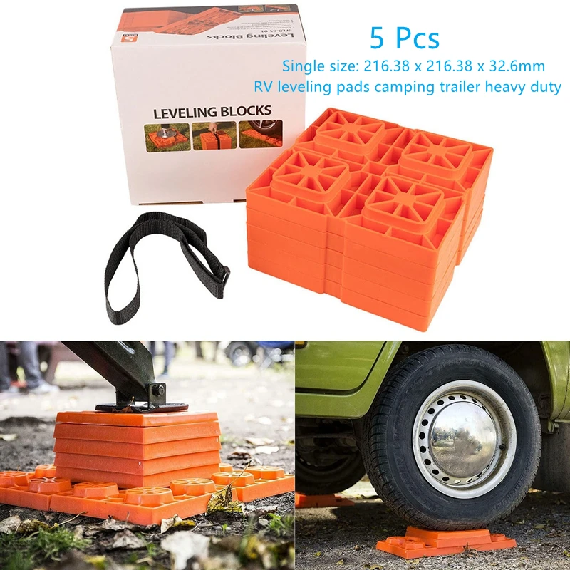 5Pcs RV Leveling Pad Camping Trailer Heavy Duty Interlock Caravan ...