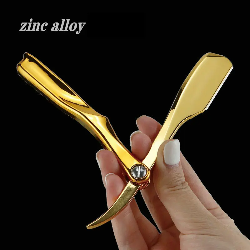 Men Shaving Barber Tools Hair Razor Black Folding Shaver Knife ...