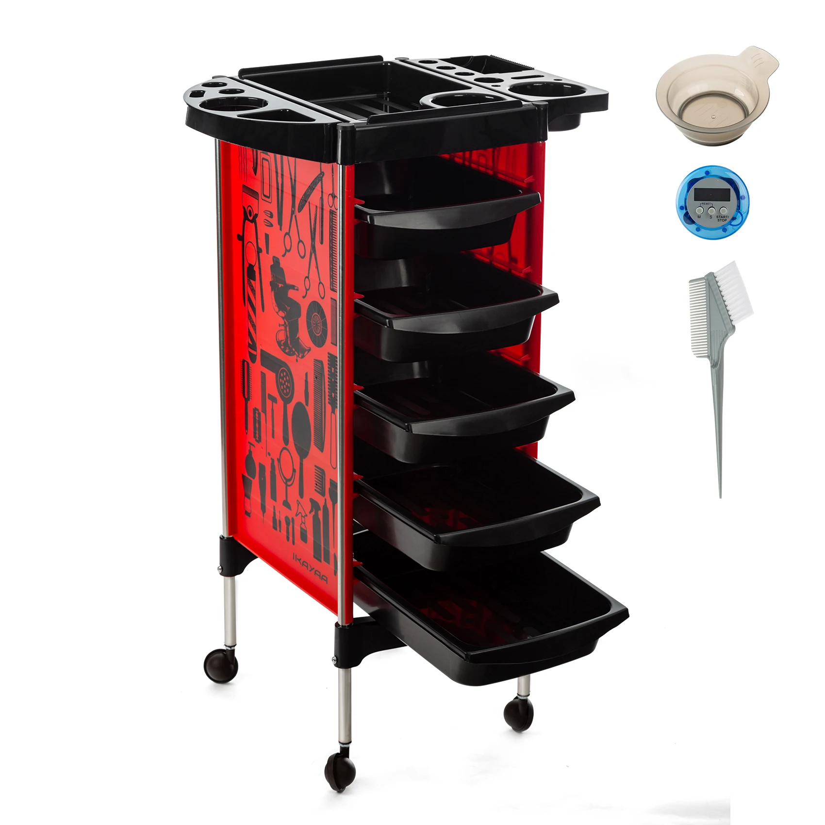 Beauty-Salon-Trolley-Rolling-Cart-Hair-Styling-Tray-with-5-Drawers-SPA ...